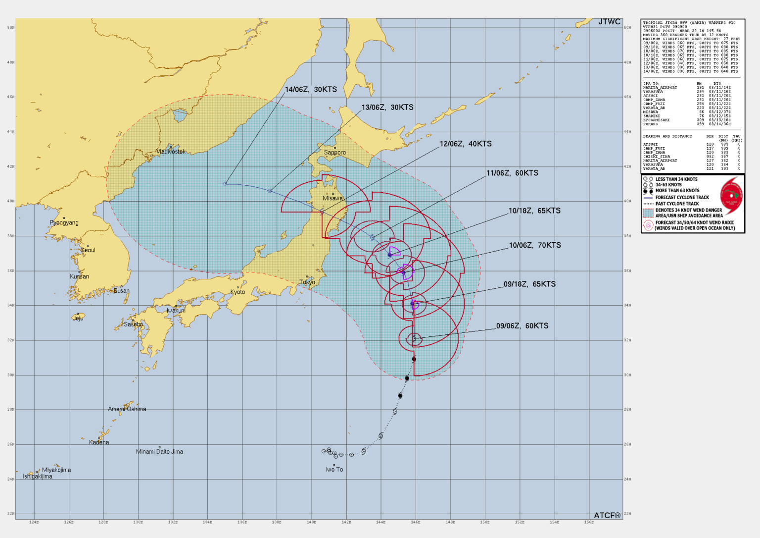Typhoon Maria is heading towards north Eastern Japan - BWOT Weather