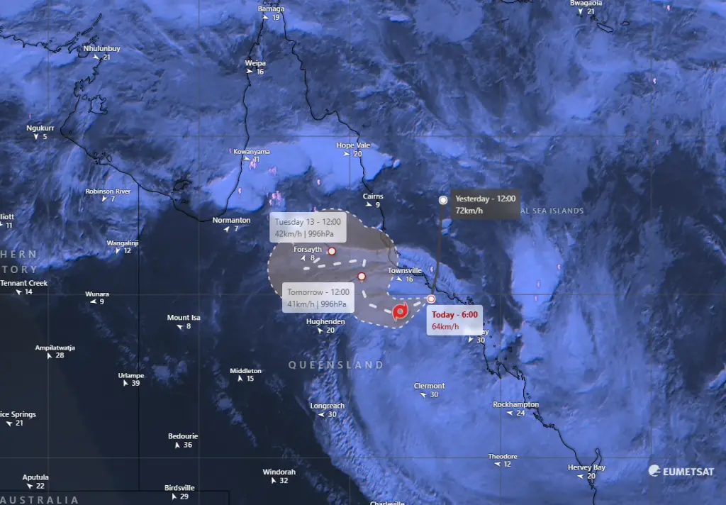 Queensland Weather Alert: Ex-Tropical Cyclone Koji Moves Inland ...